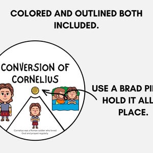 Conversion of Cornelius, Printable Bible Coloring Wheel, Sunday School ...
