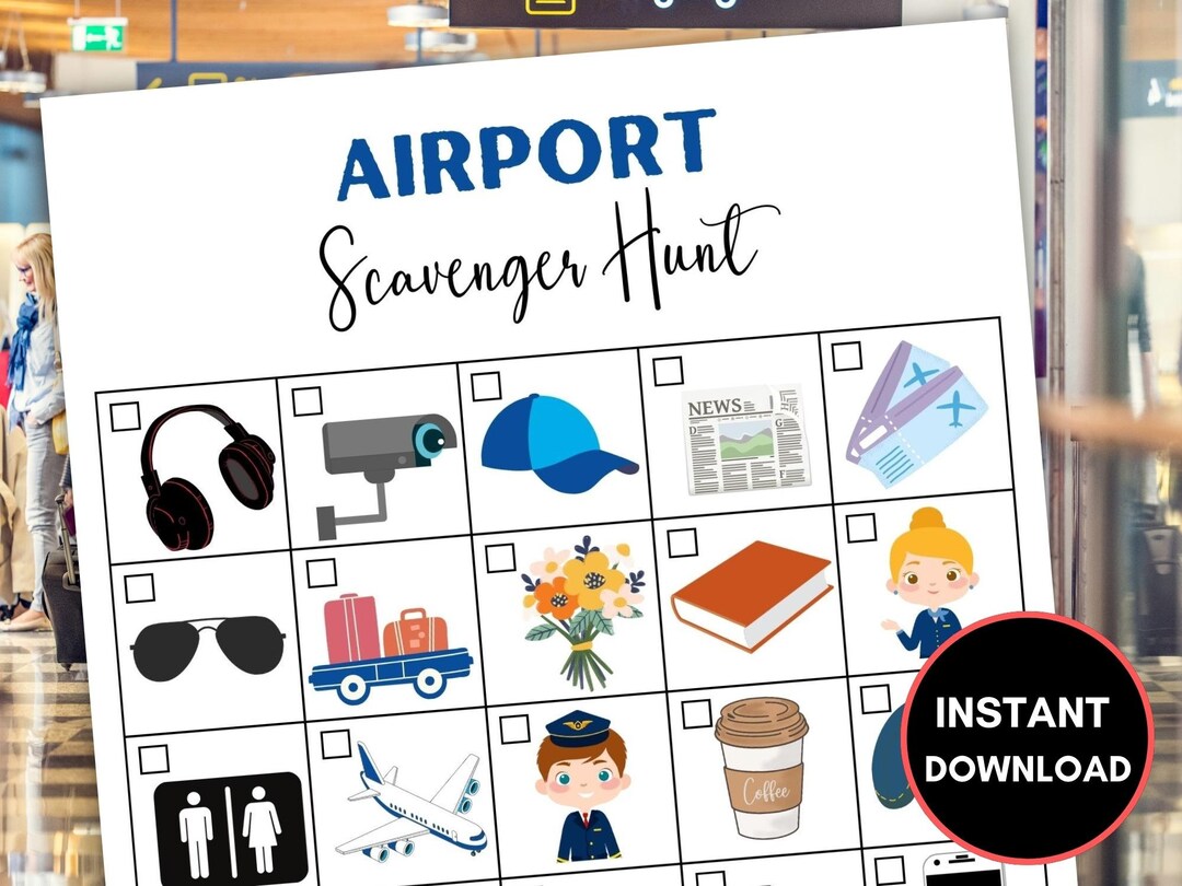 Airport Scavenger Hunt, Scavenger Hunt, Kids Scavenger Hunt, Airplane ...