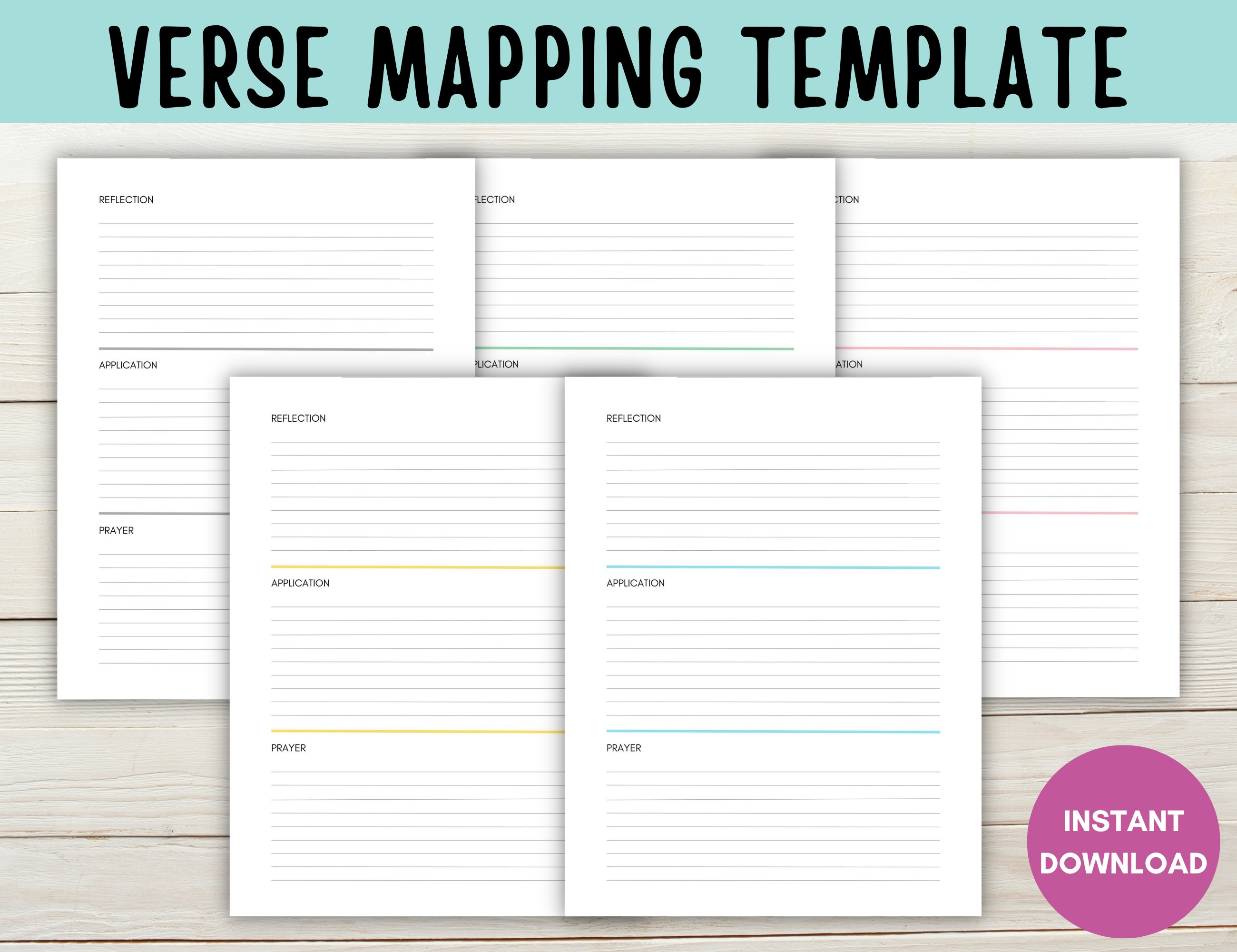 Bible Verse Mapping Template, Printable Bible Study Journal, Minimalist ...