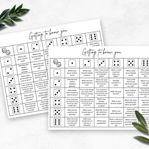 Printable Icebreaker Game, Get to Know You, Roll and Tell Dice Game ...