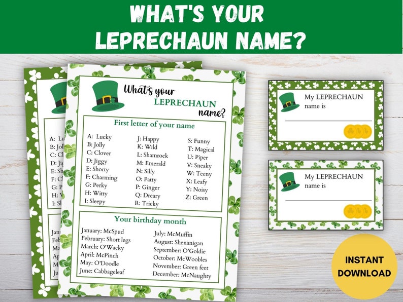 Whats Your Leprechaun Name What's My Leprechaun Name St - Etsy