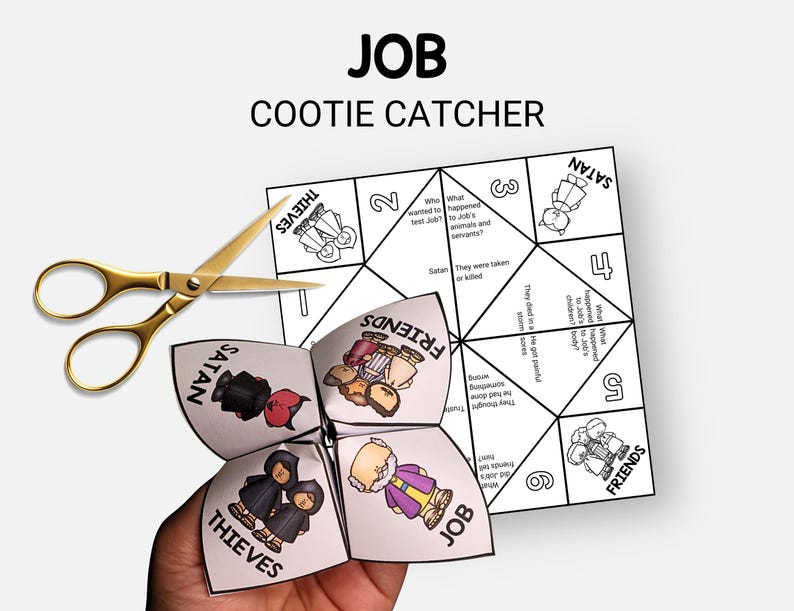 The Story of Job, Printable Bible Story Cootie Catcher, Sunday School ...
