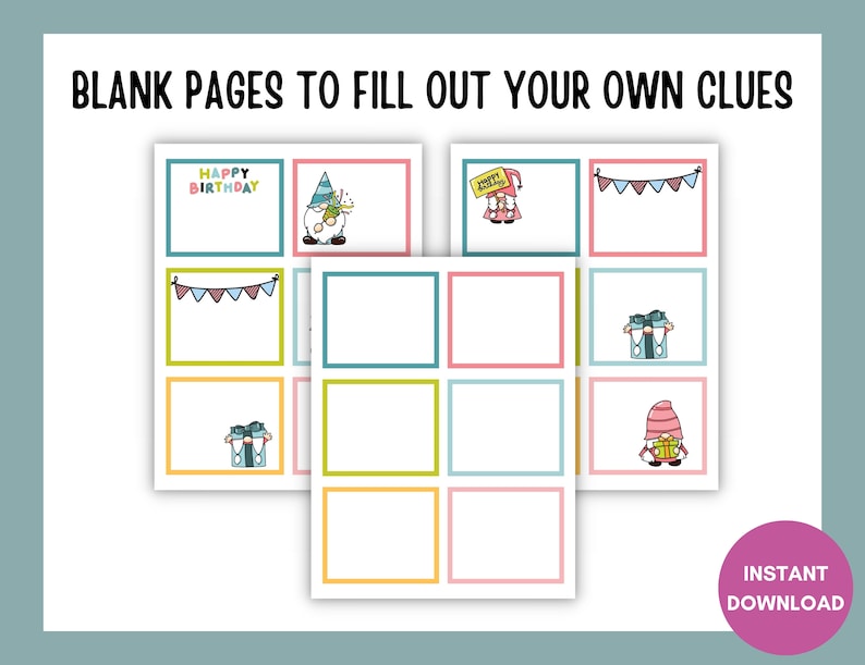 Birthday Scavenger Hunt for Kids Birthday Treasure Hunt - Etsy