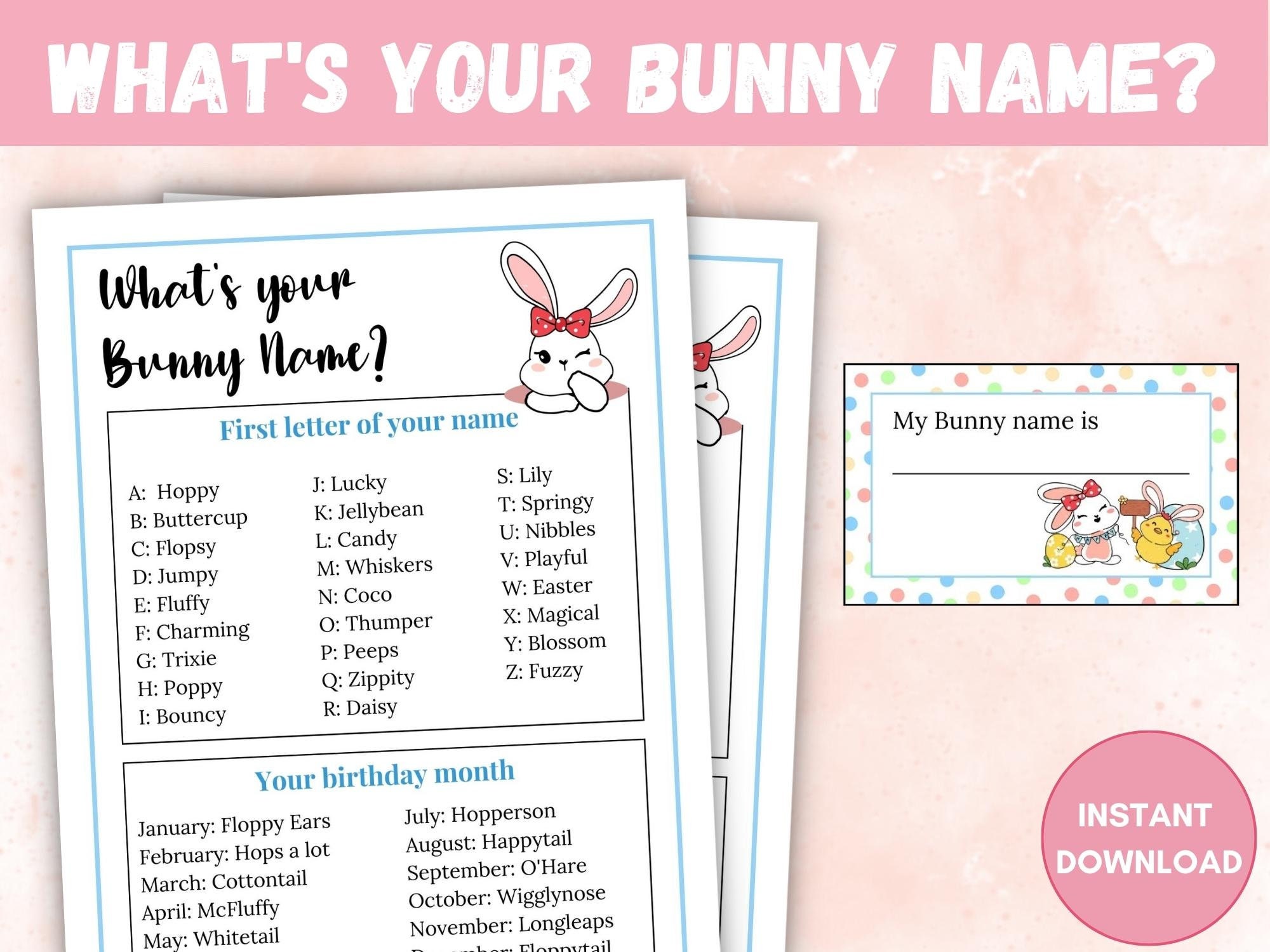 Bunny Name, What's My Bunny Name, Easter Games, Bunny Name, Easter ...