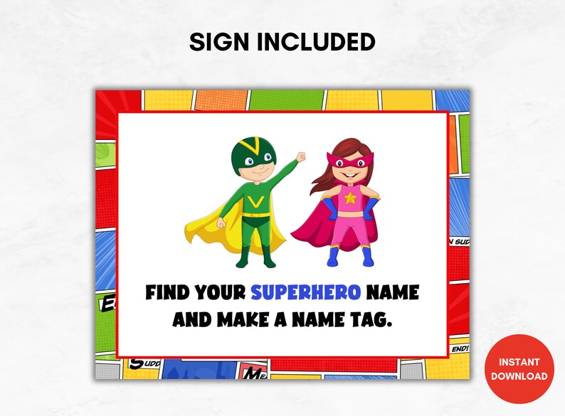 What's Your Superhero Name, Superhero Birthday Party Game for Kids and ...