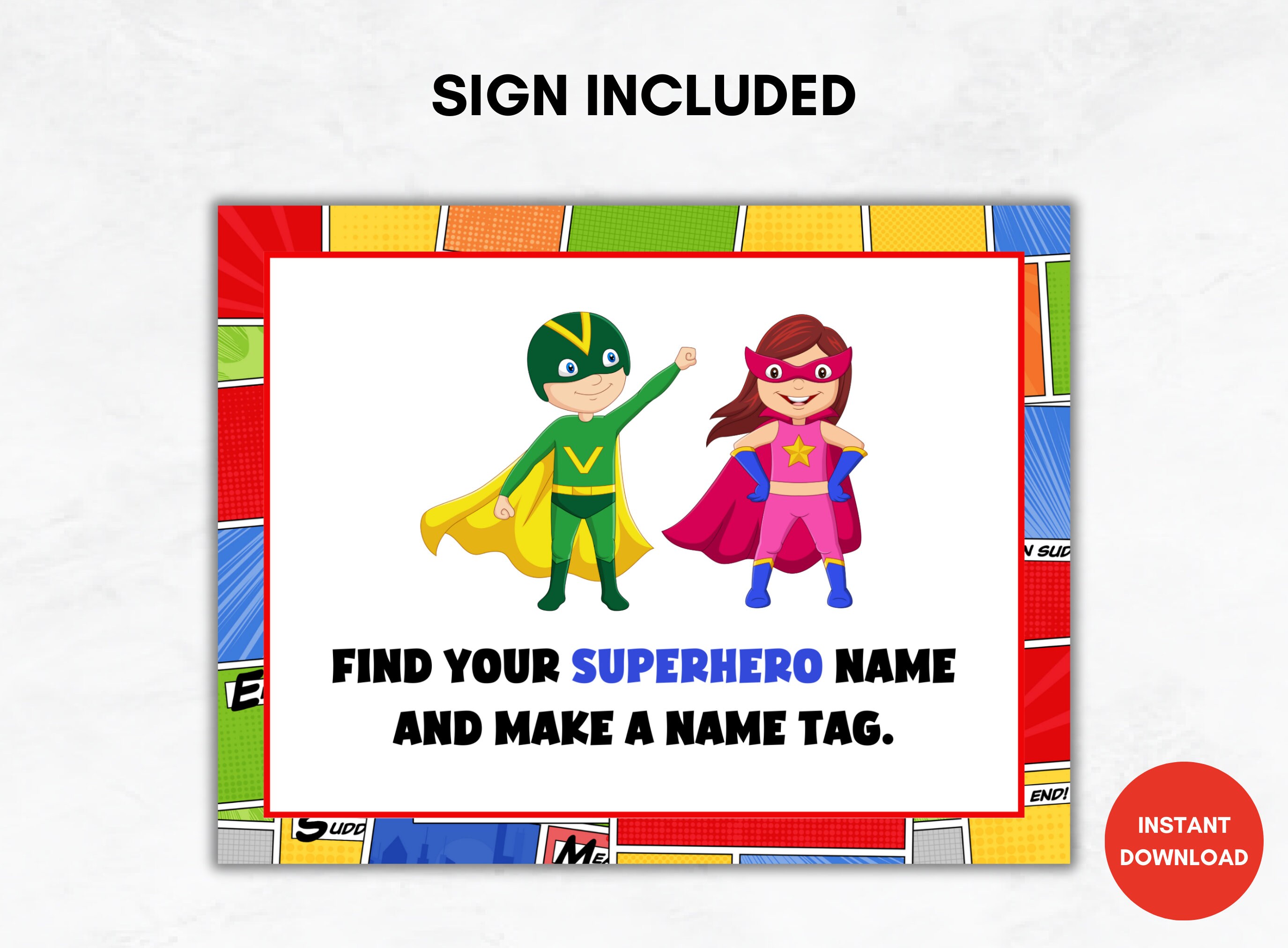 What's Your Superhero Name, Superhero Birthday Party Game for Kids and ...