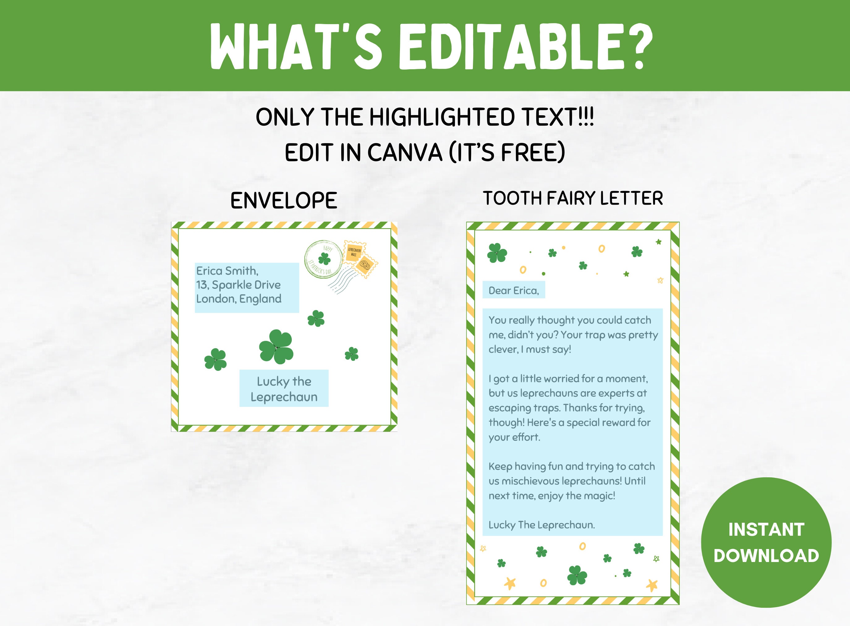 Miniature Leprechaun Letter ,leprechaun Trap Note, St Patricks Day ...