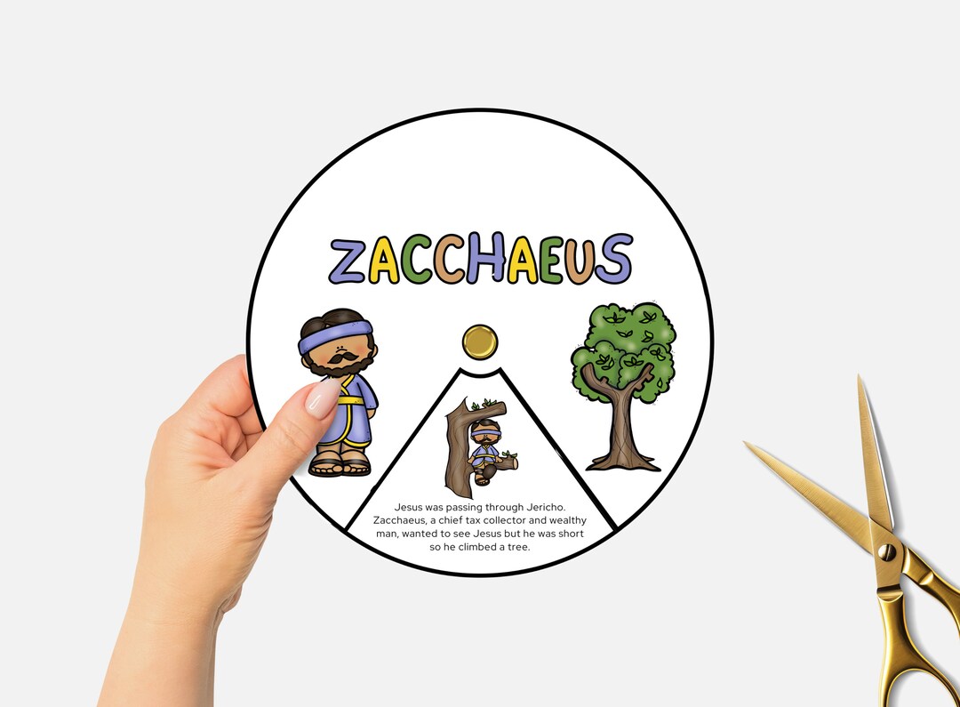 Zacchaeus, Printable Bible Coloring Wheel, Sunday School Craft, Kids ...