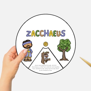 Zacchaeus, Printable Bible Coloring Wheel, Sunday School Craft, Kids ...