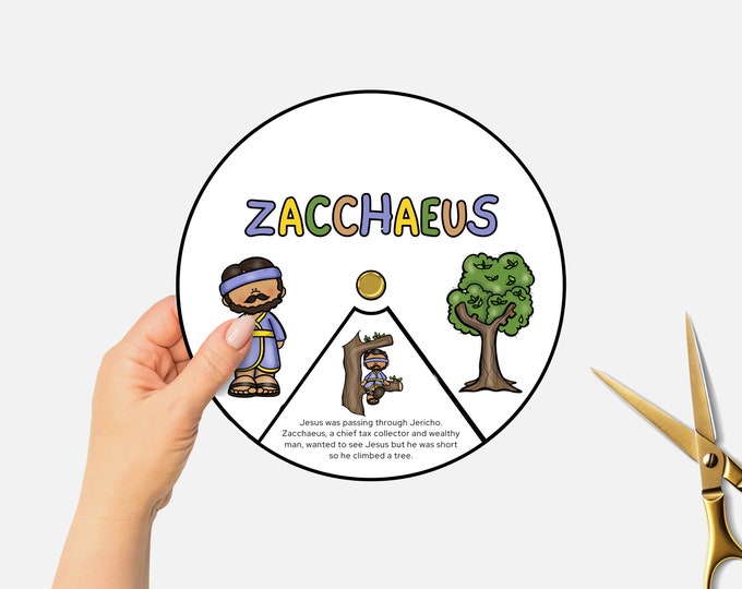 Zacchaeus, Printable Bible Coloring Wheel, Sunday School Craft, Kids ...