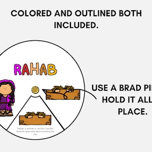 Rahab and the Spies, Printable Bible Coloring Wheel, Sunday School ...