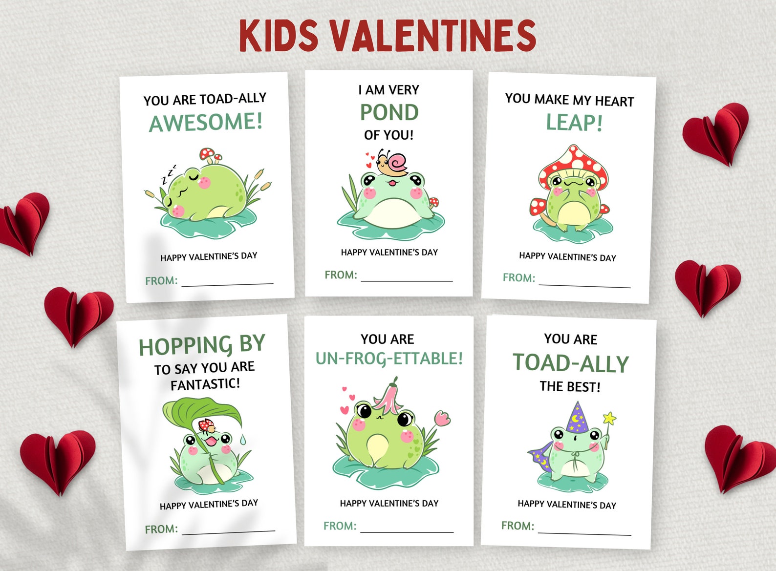 Frog Valentine, Fun School Valentine Gift Tags, Kids Classroom ...