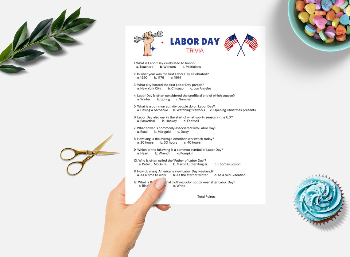 Labor Day Trivia, Fun Printable Labor Day Game for Kids and Adults ...