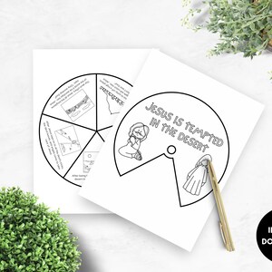 Jesus is Tempted in the Desert, Printable Bible Coloring Wheel, Sunday ...