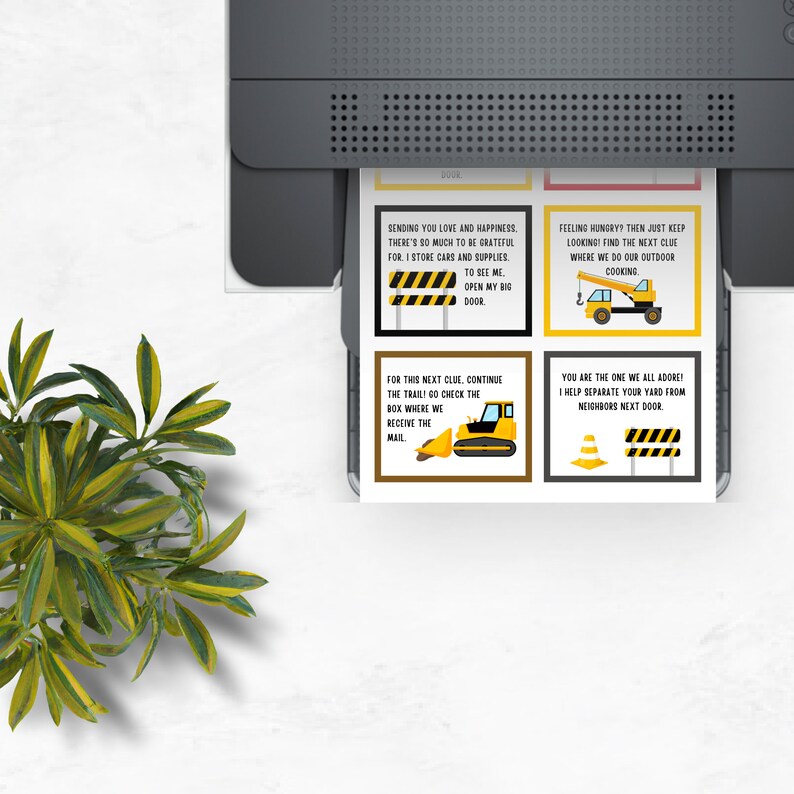 Construction Birthday Scavenger Hunt for Kids, Outdoor Treasure Hunt ...