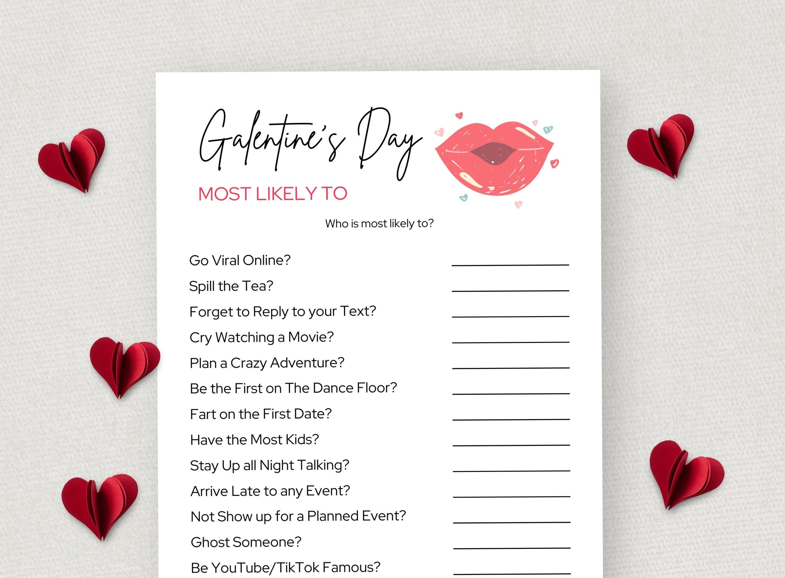 Galentines Most Likely to Game, Printable Valentines Game, Girls Night ...
