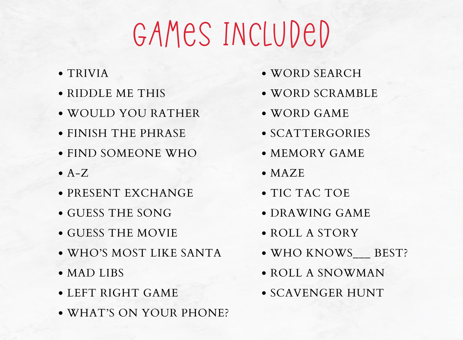25 Christmas Games Bundle, Printable Holiday Icebreaker Activities for ...