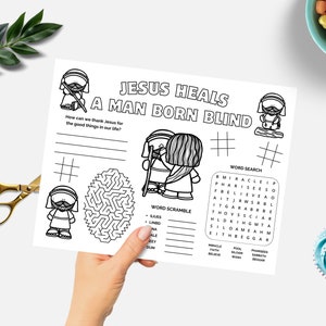 Jesus Heals a Man Born Blind, Miracles of Jesus, Printable Bible ...