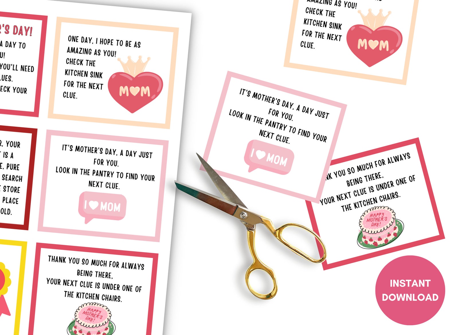 Mother's Day Scavenger Hunt, Indoor Treasure Hunt Clues, Surprise ...