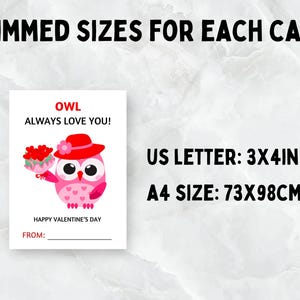 Owl Valentine, Printable Classroom Valentines, Student Gift Tags, Kids ...