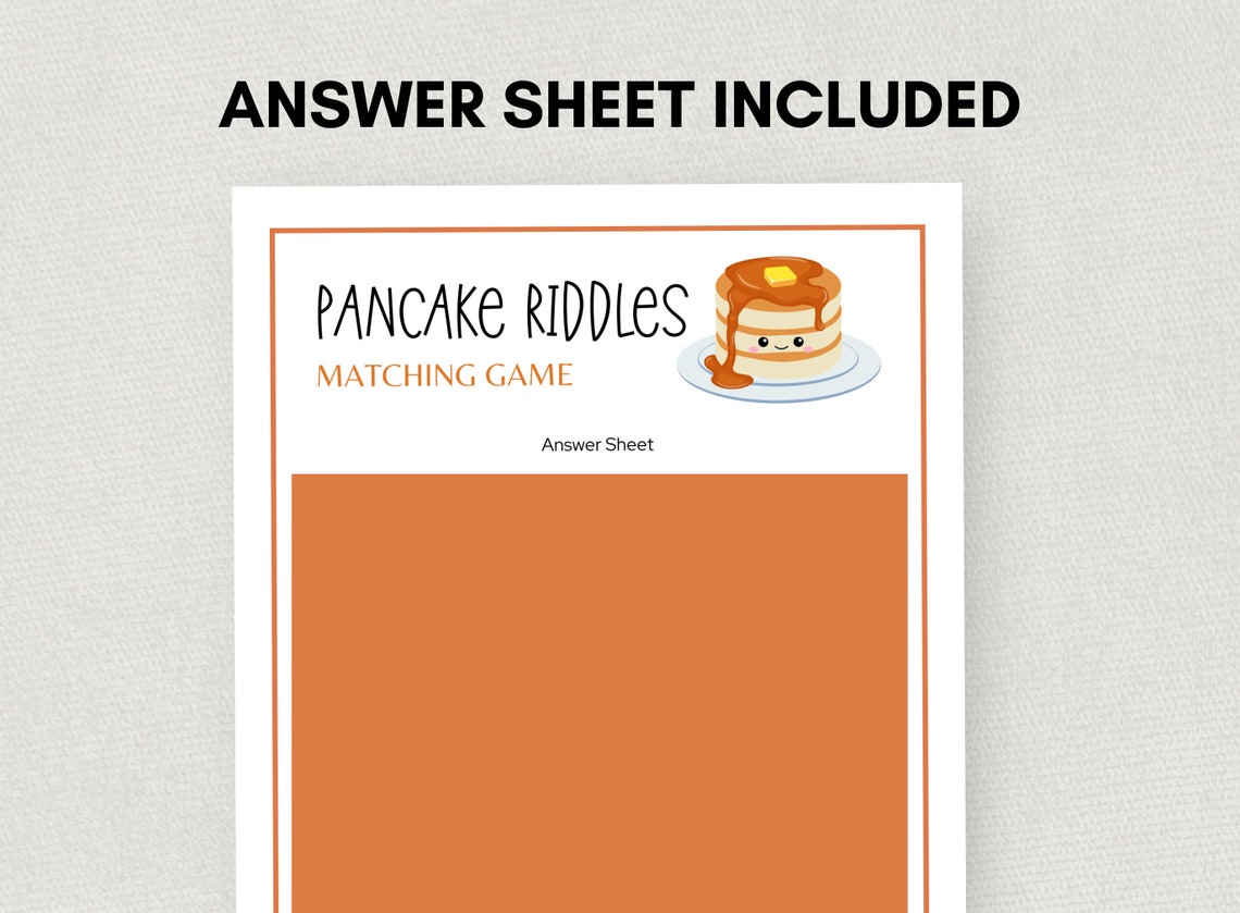 Printable Pancake Riddles, Birthday Party Game, Icebreaker, Slumber ...