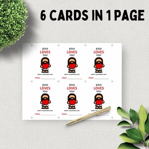 Jesus Loves You, Printable Christian Valentines, Classroom Valentines ...