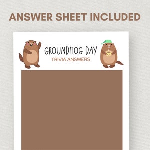 Groundhog Day Trivia, Fun Groundhog Party Game for Kids and Adults ...