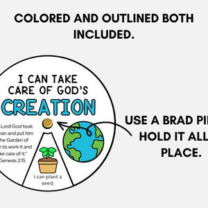 Earth Day Bible Craft, Printable Faith Coloring Wheel, Sunday School ...