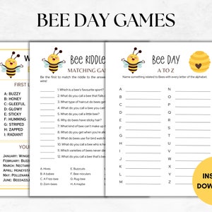 5 Printable Bee Day Games, Fun Classroom Activities for Kids and Adults ...