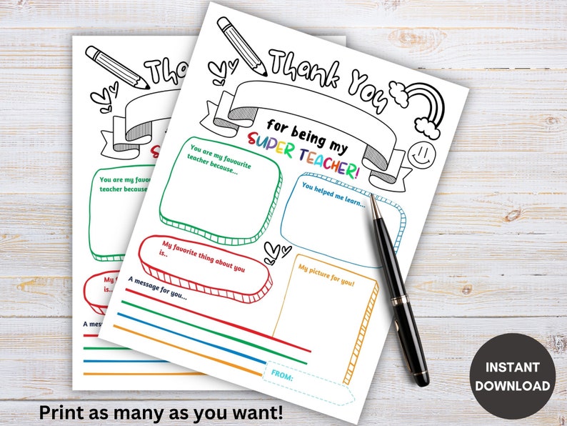 Teacher Appreciation Printable, Teacher Appreciation Week, Thank You ...
