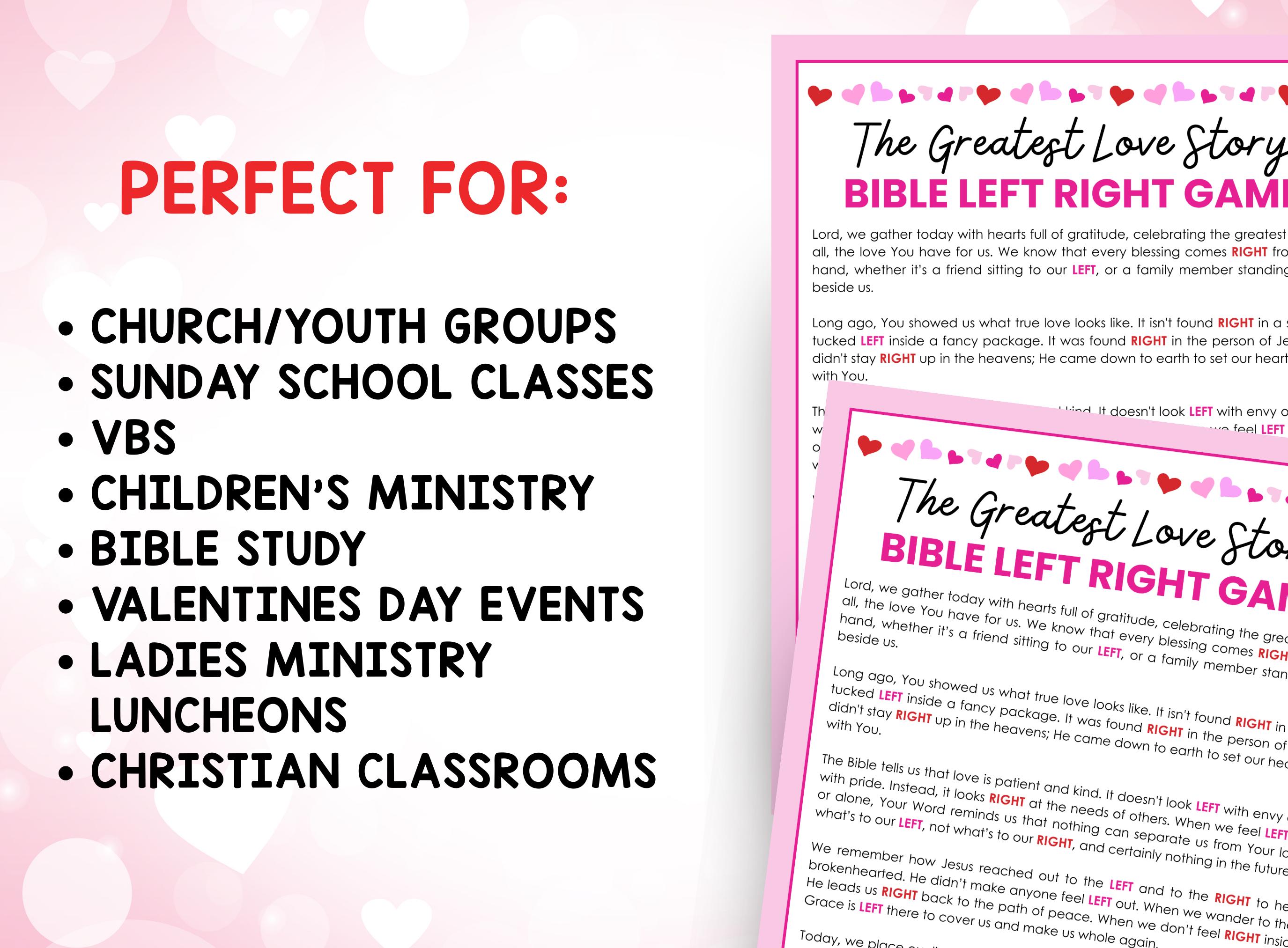 Gods Love, Bible Left Right Game, Christian Valentines, Pass the Gift ...
