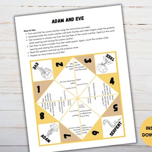 Adam and Eve, Sunday School Craft, Printable Bible Craft, Cootie ...