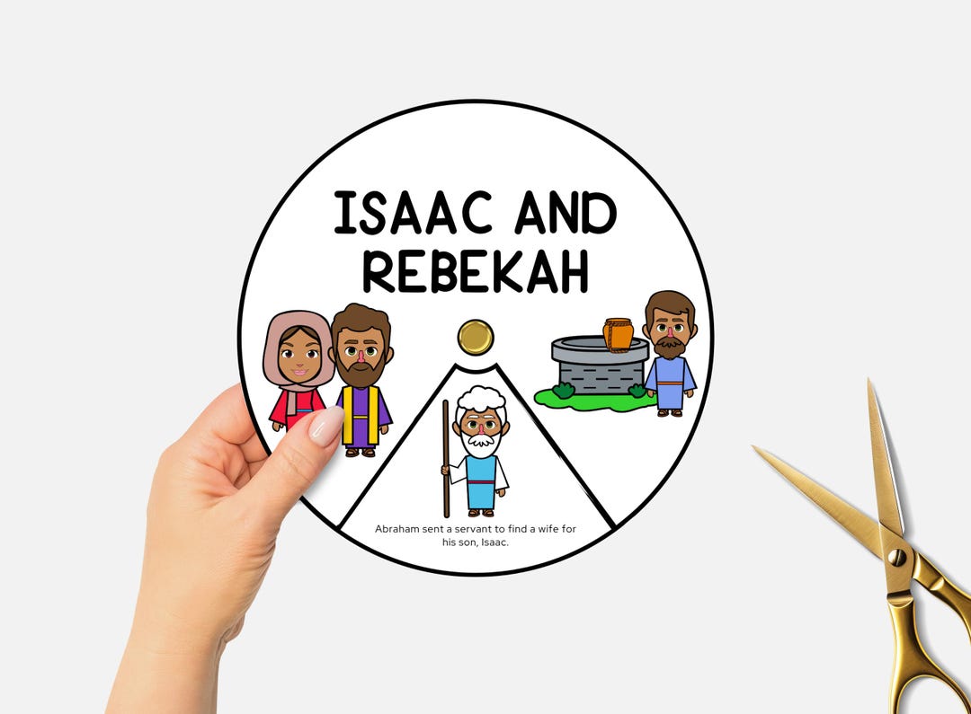 Isaac and Rebekah, Printable Bible Coloring Wheel, Sunday School Craft ...