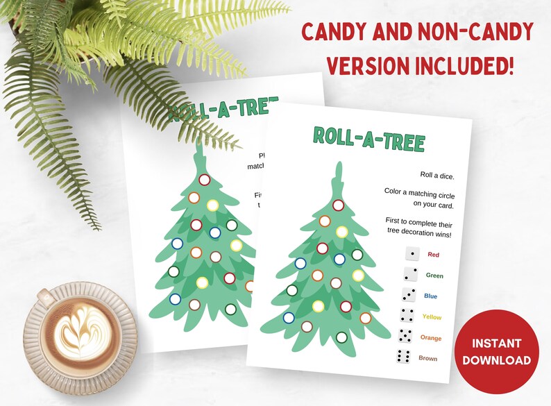 Roll A Tree Christmas Printable Candy Dice Game Xmas - Etsy