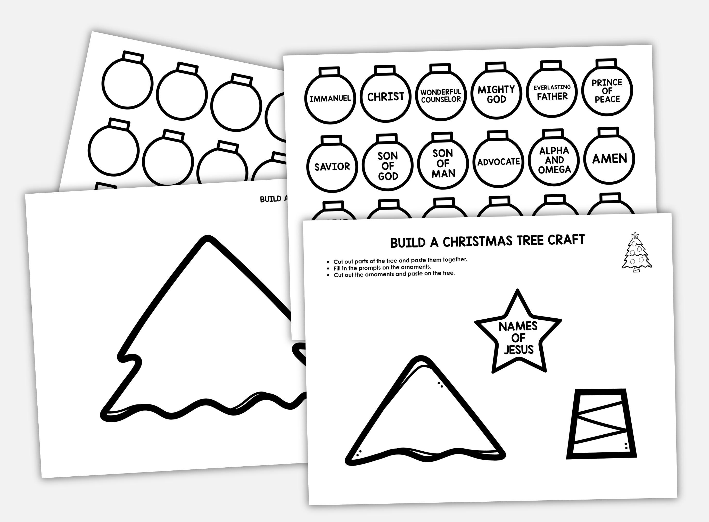 The Names of Jesus in the Bible, Advent Christmas Tree Craft, Christian ...