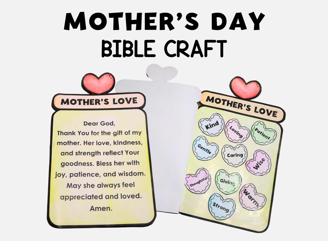 Mothers Day Bible Craft, Printable Christian Mom Gift From Kids, Easy ...