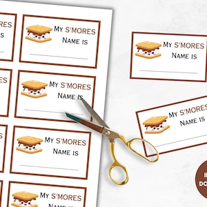 What's Your S'mores Name, S'mores Party, S'more Name Sign & Name Tags ...