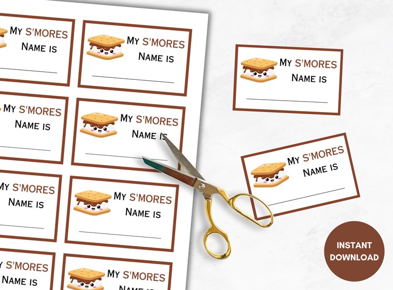 What's Your S'mores Name, S'mores Party, S'more Name Sign & Name Tags ...
