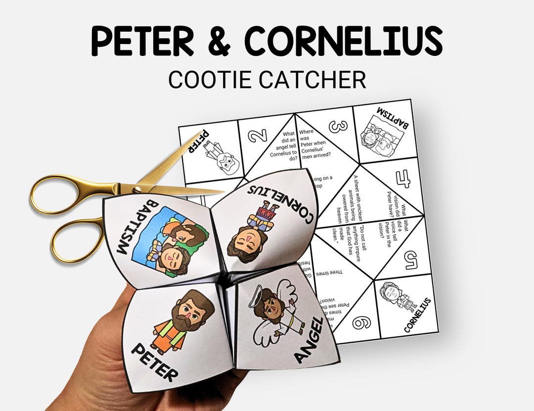 Peter and Cornelius, Printable Cootie Catcher, Sunday School Craft ...