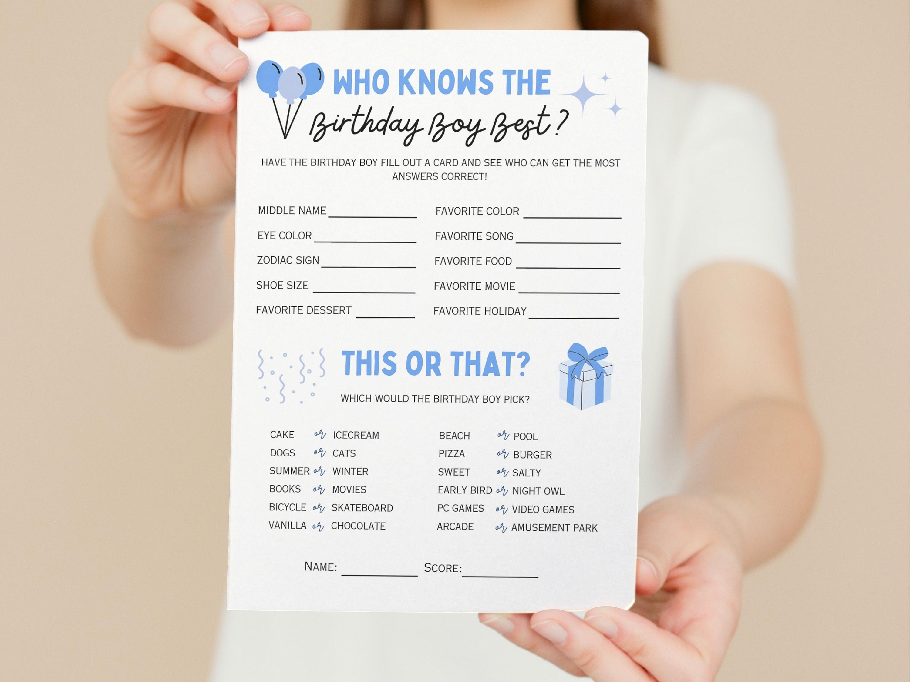Who Knows the Birthday Boy Best, How Well Do You Know Him, Printable ...