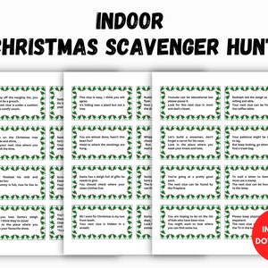 Printable Indoor Christmas Scavenger Hunt Game Christmas - Etsy
