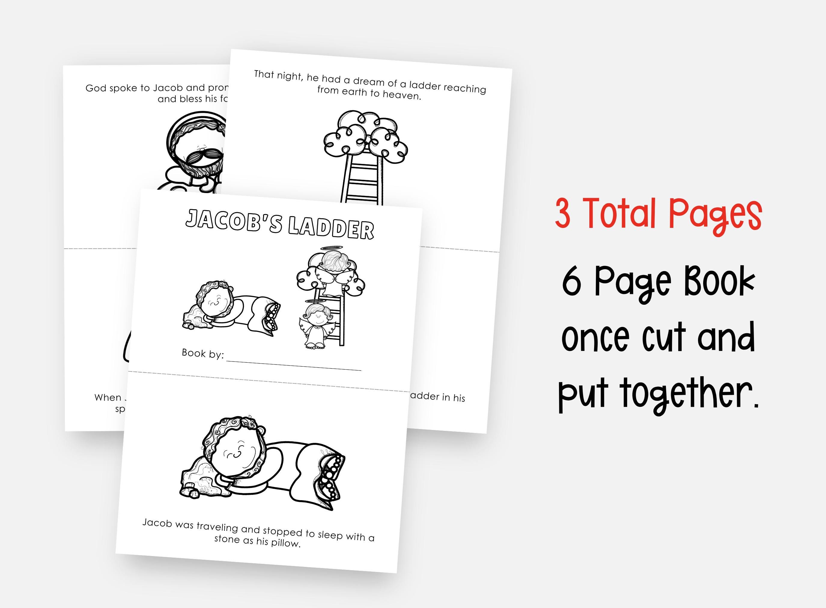 Jacob's Ladder, Printable Mini Bible Book, Old Testament Sunday School ...