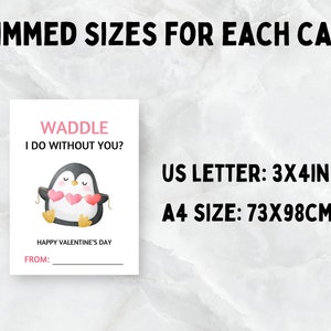 Printable Penguin Valentine, Fun School Valentine Gift Tags, Kids ...