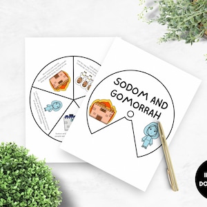 Sodom and Gomorrah, Printable Bible Coloring Wheel, Sunday School Craft ...