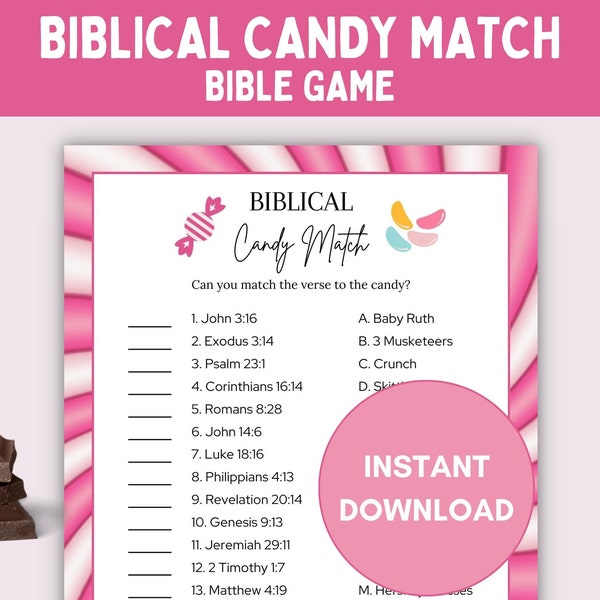 Bible Candy Match Game - Etsy