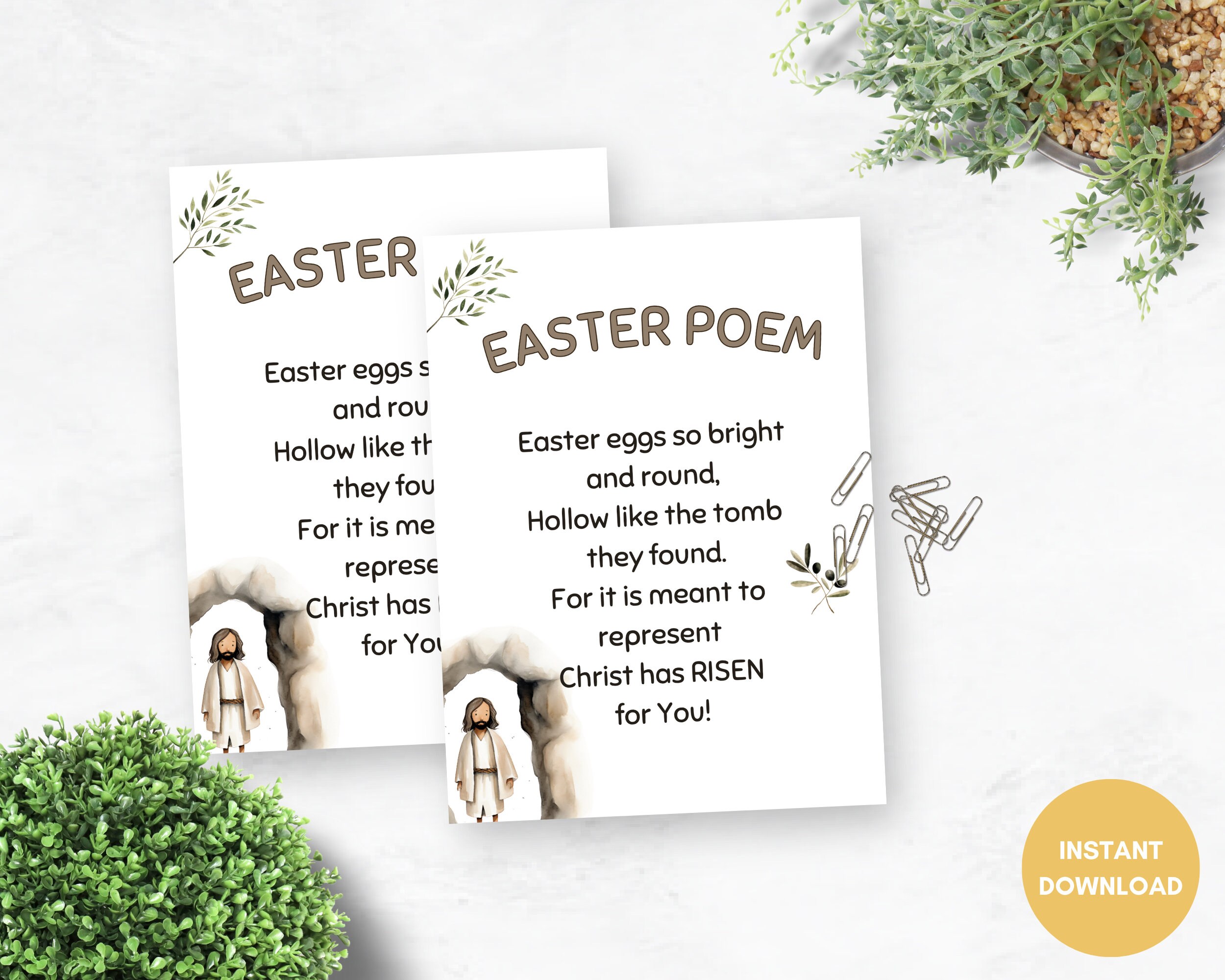 Printable Easter Poem for Kids, Religious Easter Story, Easter Basket ...