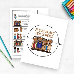 Jesus Heals Ten Lepers, Folding Surprise Bible Craft Printable ...
