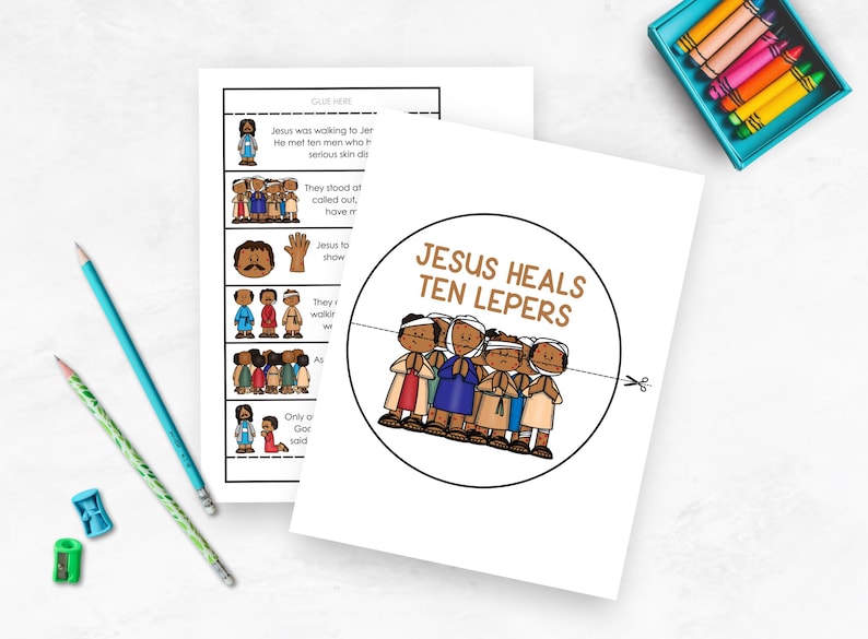 Jesus Heals Ten Lepers, Folding Surprise Bible Craft Printable ...