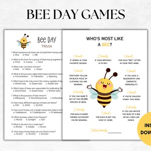 5 Printable Bee Day Games, Fun Classroom Activities for Kids and Adults ...