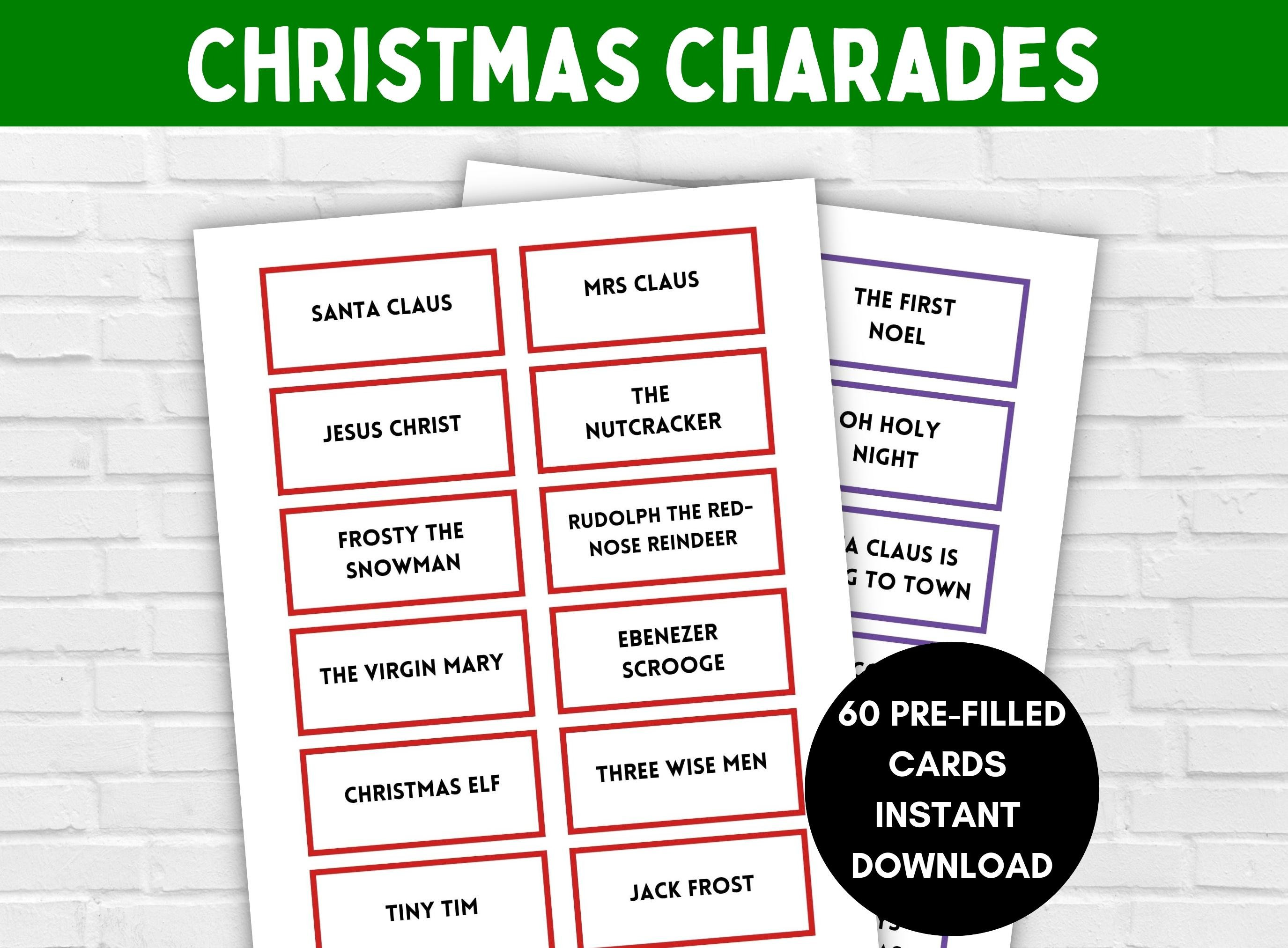 Christmas Charades, Holiday Charades, Xmas Games for Kids and Adults ...